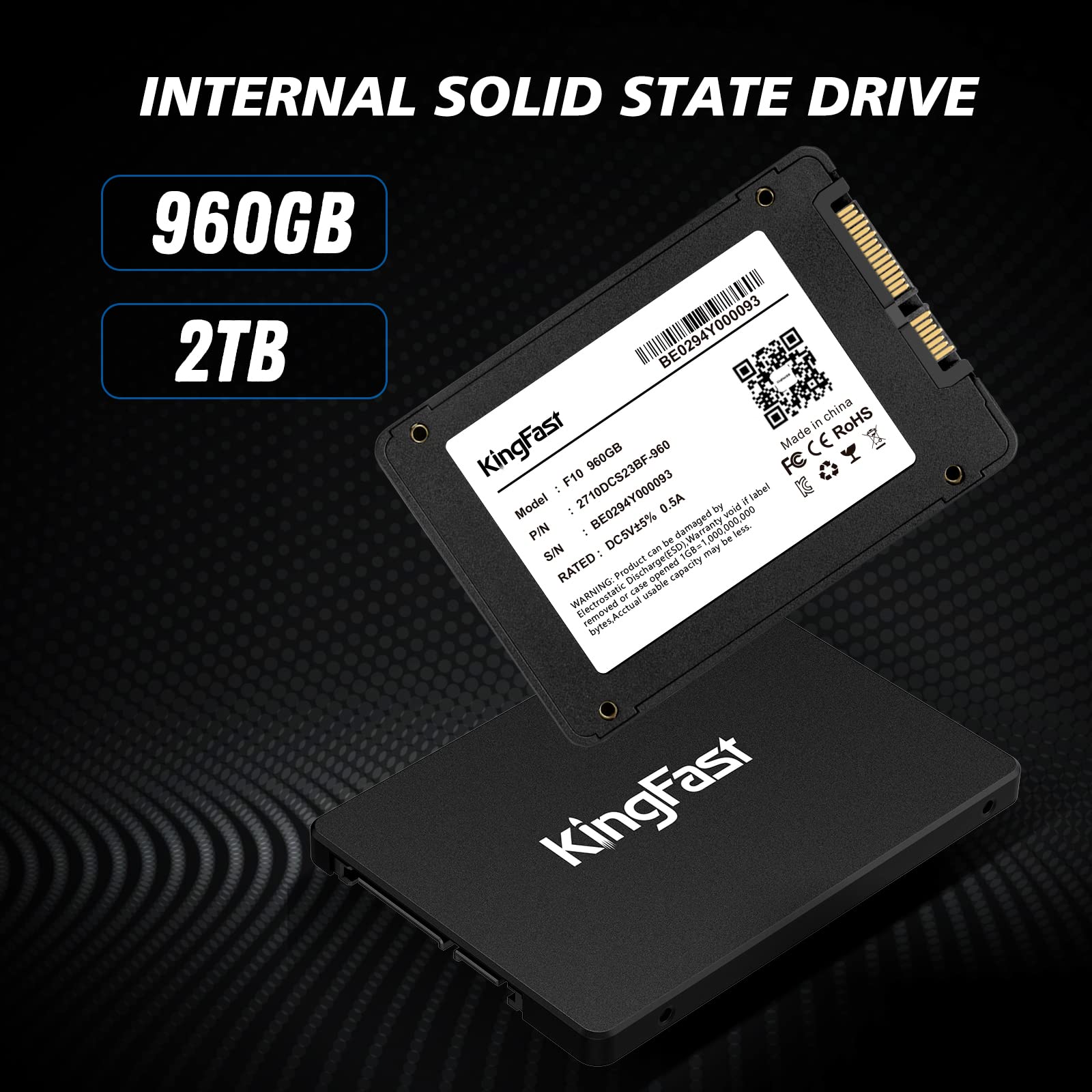 KingFast 512GB SSD SATA III 2.5 Inch Internal SSD - 6 Gb/s SSD Internal Hard Drive Up to 550 MB/s Compatible with Laptop & PC Desktop