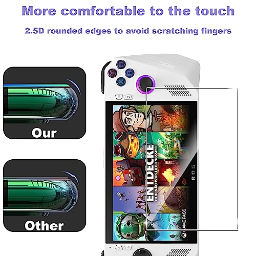 Suttkue for Asus ROG Ally Screen Protector, Anti-Scratch Tempered Glass flim, (Full coverage improvement model) Case Friendly, No white edges,Anti-Scratch (2 PACK)
