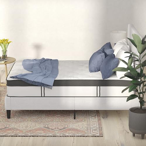 Flash Furniture Capri Comfortable Sleep 12 Inch CertiPUR-US Certified Memory Foam & Pocket Spring Mattress, Full Mattress in a Box White