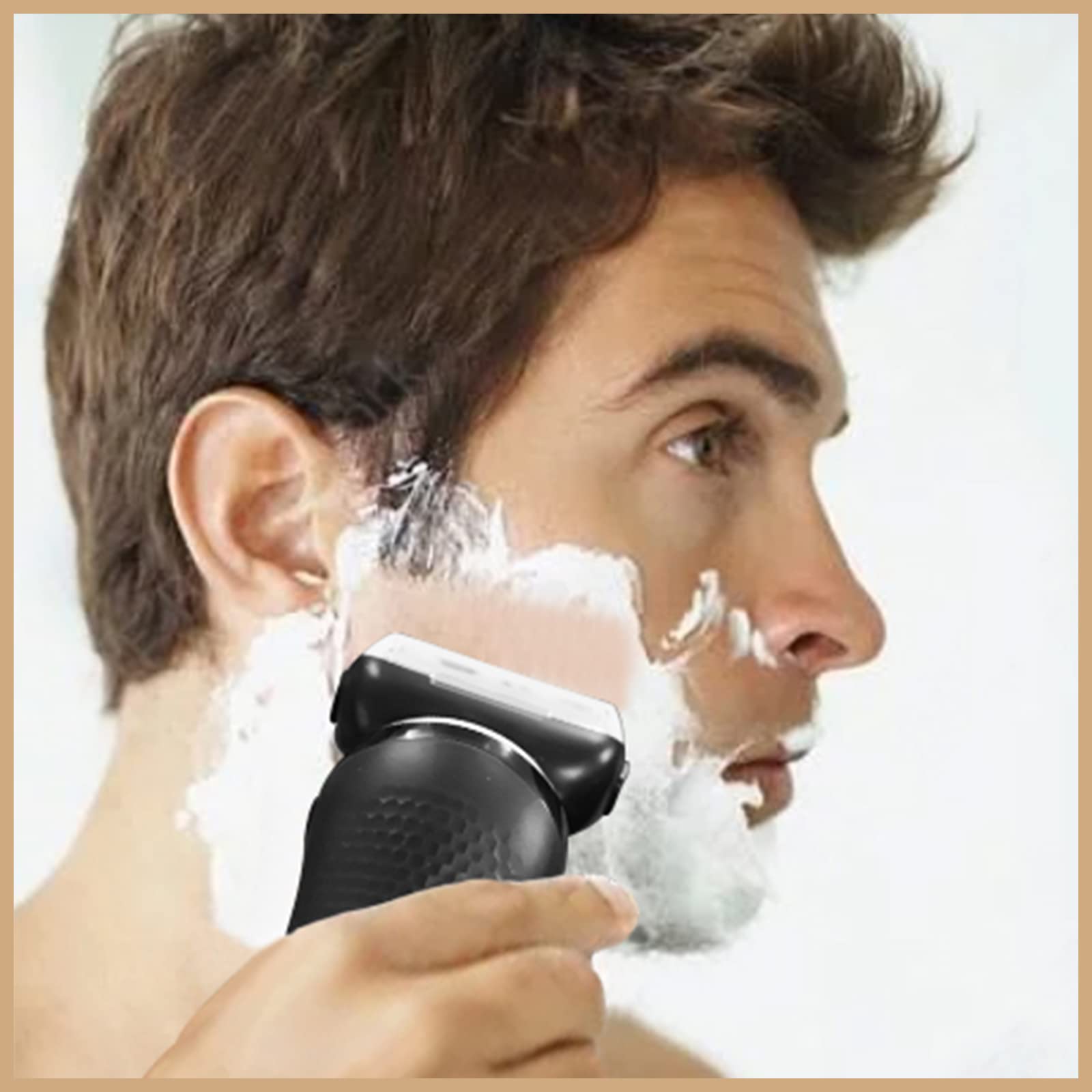 KEDA Electric Shaver, Men's 3-Blade Cordless with Shave Sensor Technology and Wet/Dry Convenience,Waterproof Foil Shaver