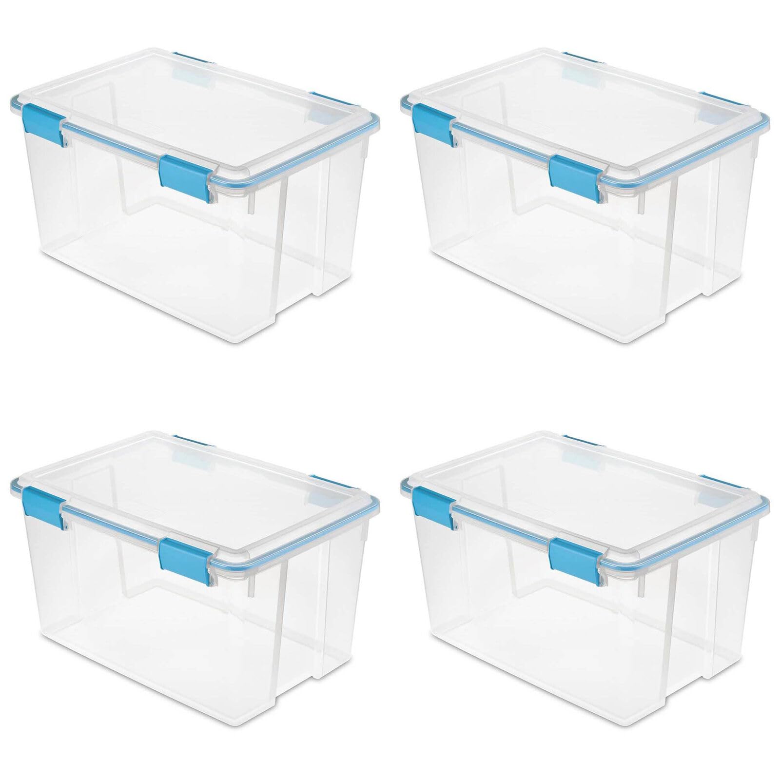 ODEENE for Sterilite 54 Quart Gasket Box, Stackable Storage Bin with Latching Lid, 4 Pack