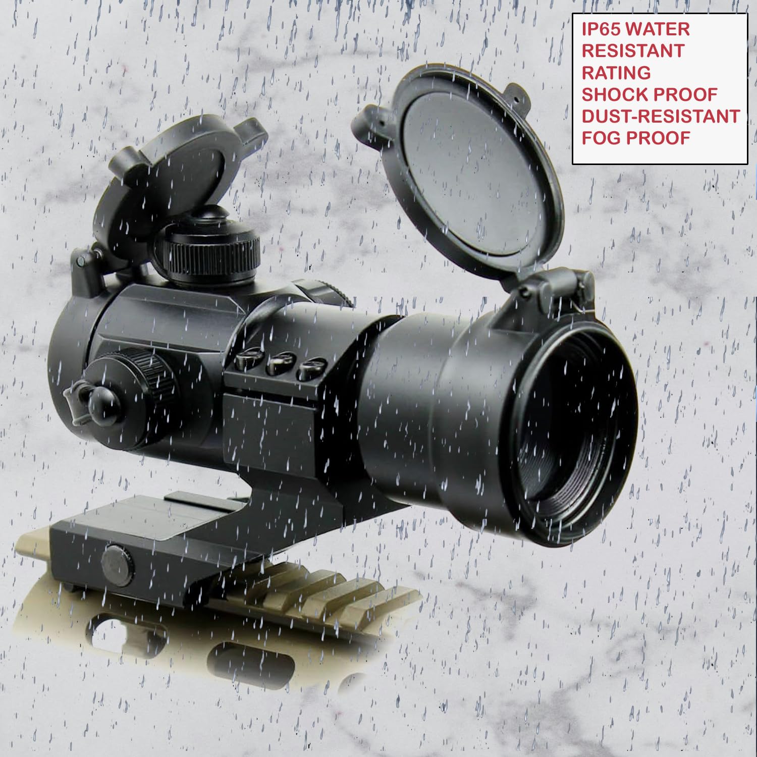 GOTICAL Tactical Scope Reflex Stinger 4 MOA Red - Green Dot Sight with Picatinny Mount (Dark Earth)