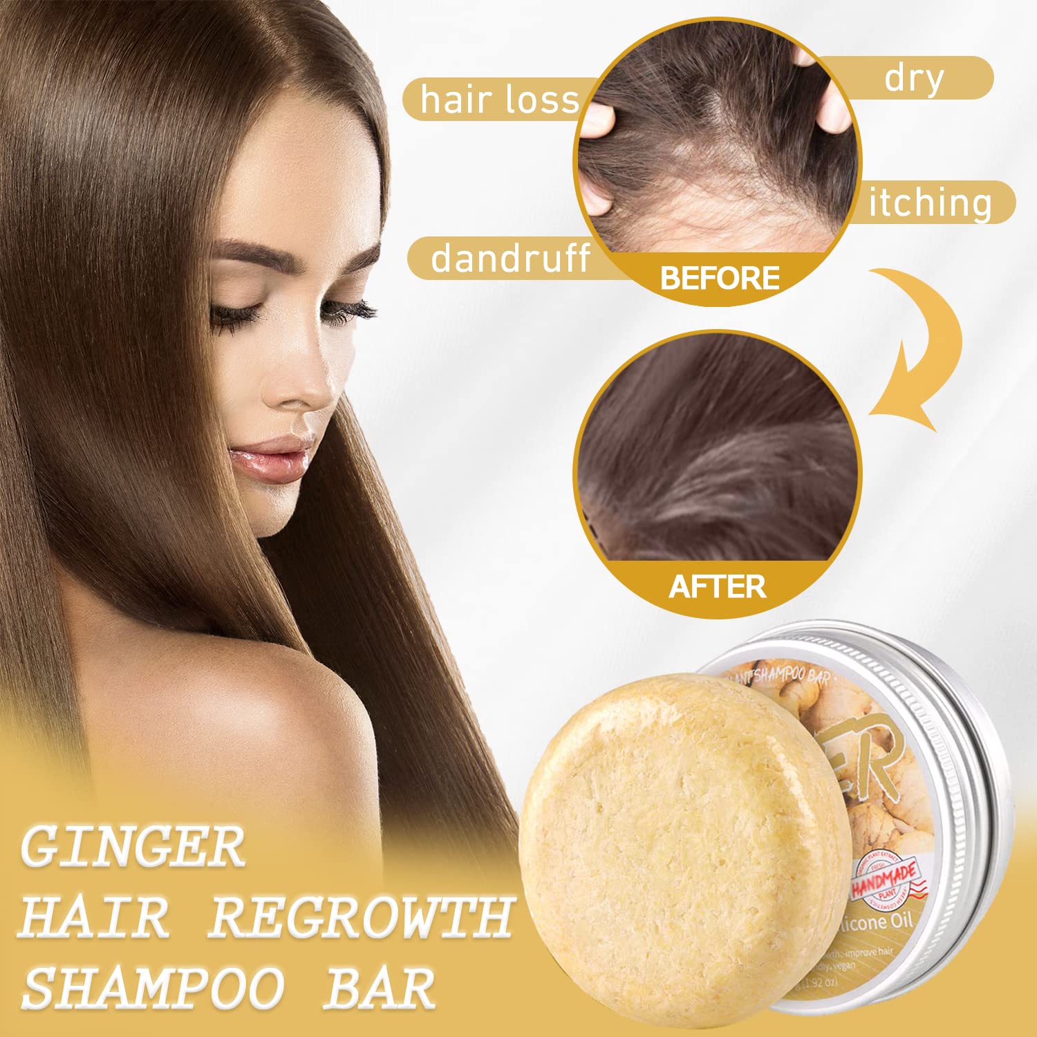 Merilly 2 Pcs Shampoo Bar for women and men
