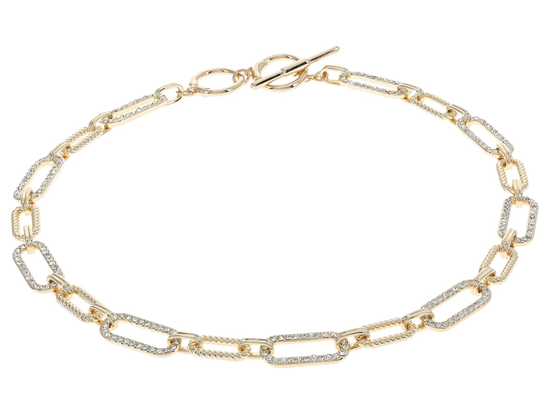 Lauren Ralph Lauren Twisted Rope Pave Toggle Collar Necklace Gold/Crystal One Size