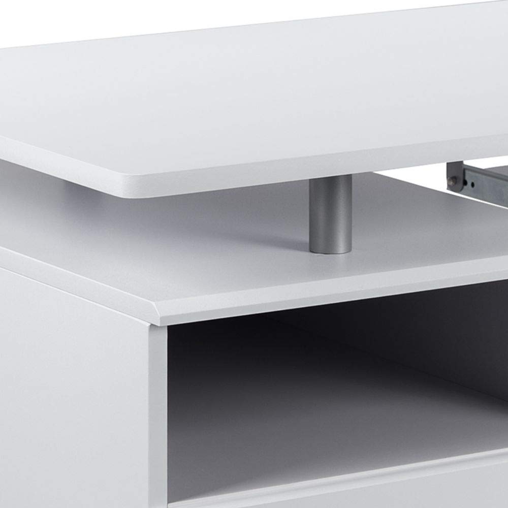 Flash Furniture Joshua White Desk with Three Drawer Pedestal and Pull-Out Keyboard Tray