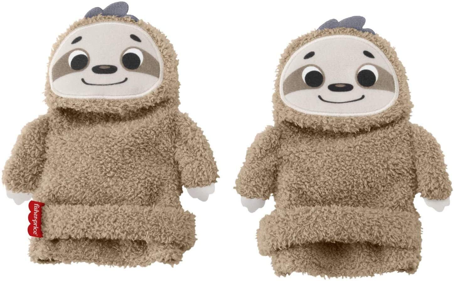 Fisher-Price Sloth Activity Socks, Adjustable Pair of Wearable Baby Rattle Toys