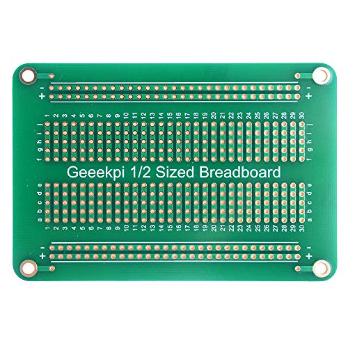 GeeekPi Gold-Plated Prototype PCB Solderable Breadboard for DIY Arduino Soldering Projects, Electronics Projects & Raspberry Pi, with M-M Dupont Jumper Wire Cable (4PCS+1 Mini Board, Green)