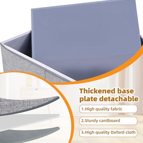 OUTBROS Large Storage Bins with Lid, Foldable Storage Bags and Handle, Zipper Storage Boxes, Used for storing clothes, blankets, pillows, 19.7 x 15.7 x 11.8 inch, 2-Pack