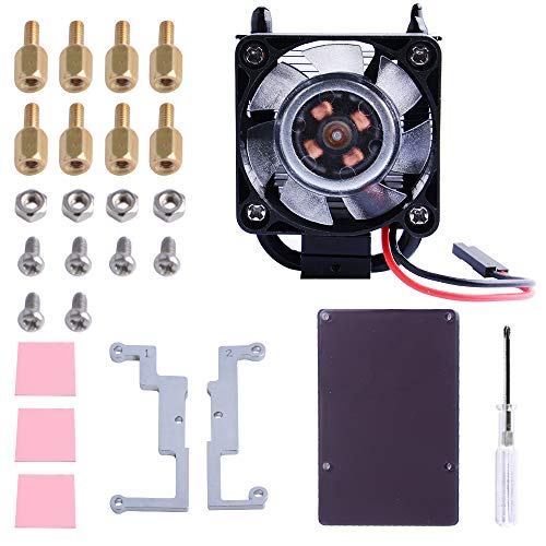 GeeekPi ICE Tower Cooler for Raspberry Pi, RGB Cooling Fan with Aluminum Heatsink for Raspberry Pi 4 Model B & Raspberry Pi 3B+ & Raspberry Pi 3 Model B (Black)