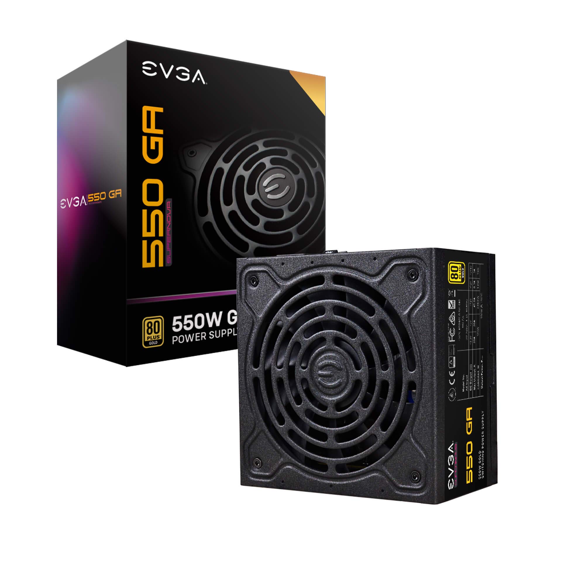 EVGA SuperNOVA 550 Ga, 80 Plus Gold 550W, Fully Modular, ECO Mode with Dbb Fan, 10 Year Warranty, Compact 150mm Size, Power Supply 220-GA-0550-X1