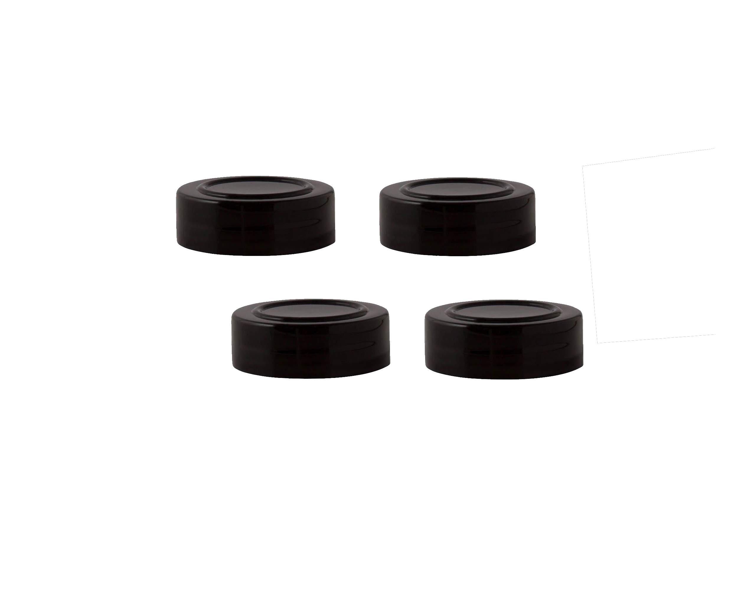 Mini Mason Jar STORAGE Lid Pack - Set of 4 Black Polypropylene Plastic MINI Jar Lids, 48mm BPA-Free Plastic Lids for MINI Jars, STORAGE Jar Lids Set Made in USA (not a spice lid), Non-Rusting Jar Lids