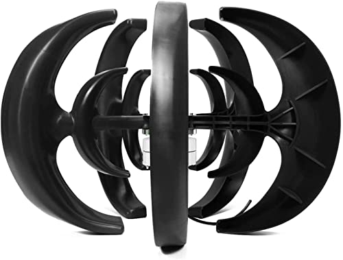 LiuSj JUnSt 12000W Black Lantern Wind Turbine Generator, Vertical Wind Turbine Generator Low Noise Low Wind Speed Start with Controller 5 Blades,12v