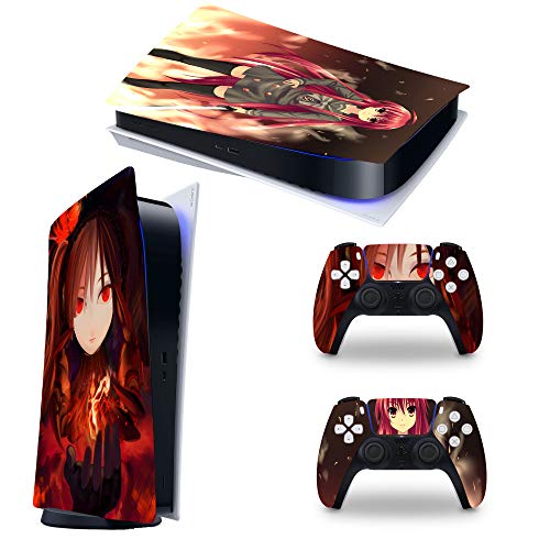 Flame Girl PS5 Console and Controller Skin Set - playstation 5 Vinyl( Only fit PlayStation 5 regular)