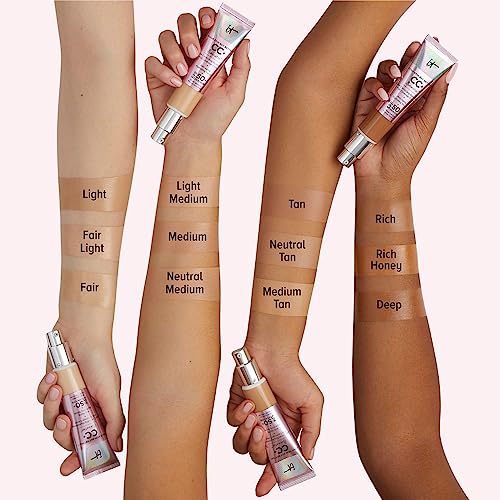 IT Cosmetics Your Skin But Better CC+ Cream Illumination, Neutral Medium (N) - Color Correcting Cream, Full-Coverage Foundation, Hydrating Serum & SPF 50+ Sunscreen - Radiant Finish - 1.08 fl oz