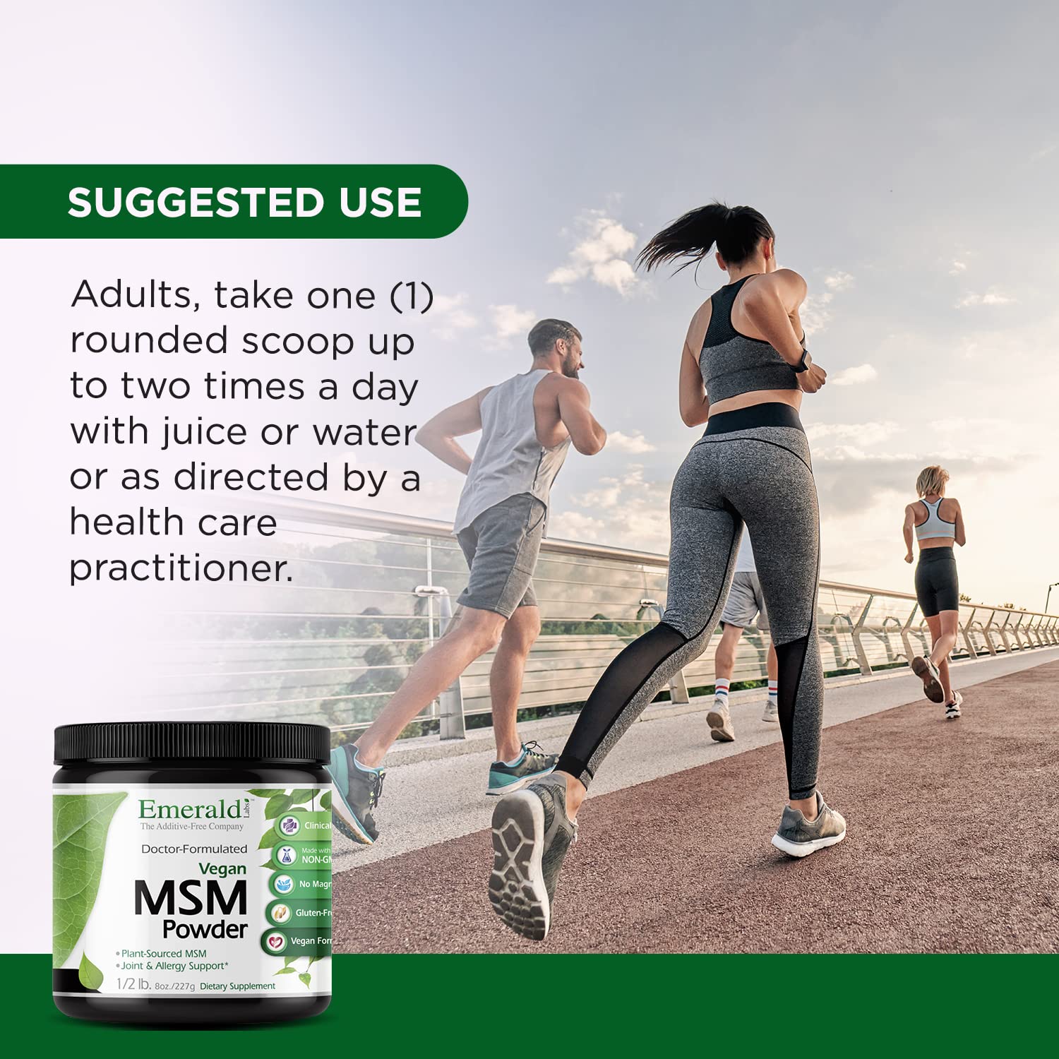 EMERALD LABS MSM Powder 4,000 mg - Plant Sourced Methylsulfonylmethane for Joint Discomfort, Stress Relief, and Healthy Immune Function - 8 Oz