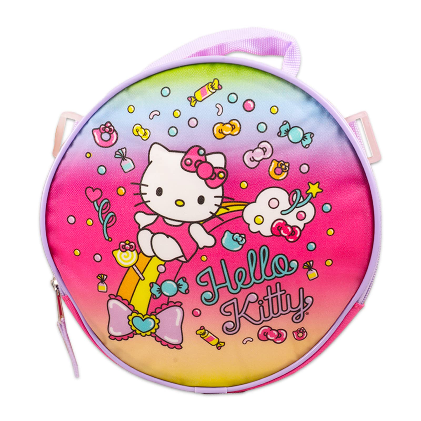 Hello Kitty Backpack Lunch Box for Girls, Kids ~ 4 Pc Bundle with 16" Pink Hello Kitty School Bag, Lunch Bag, Stickers, More (Hello Kitty School Supplies Stuff)