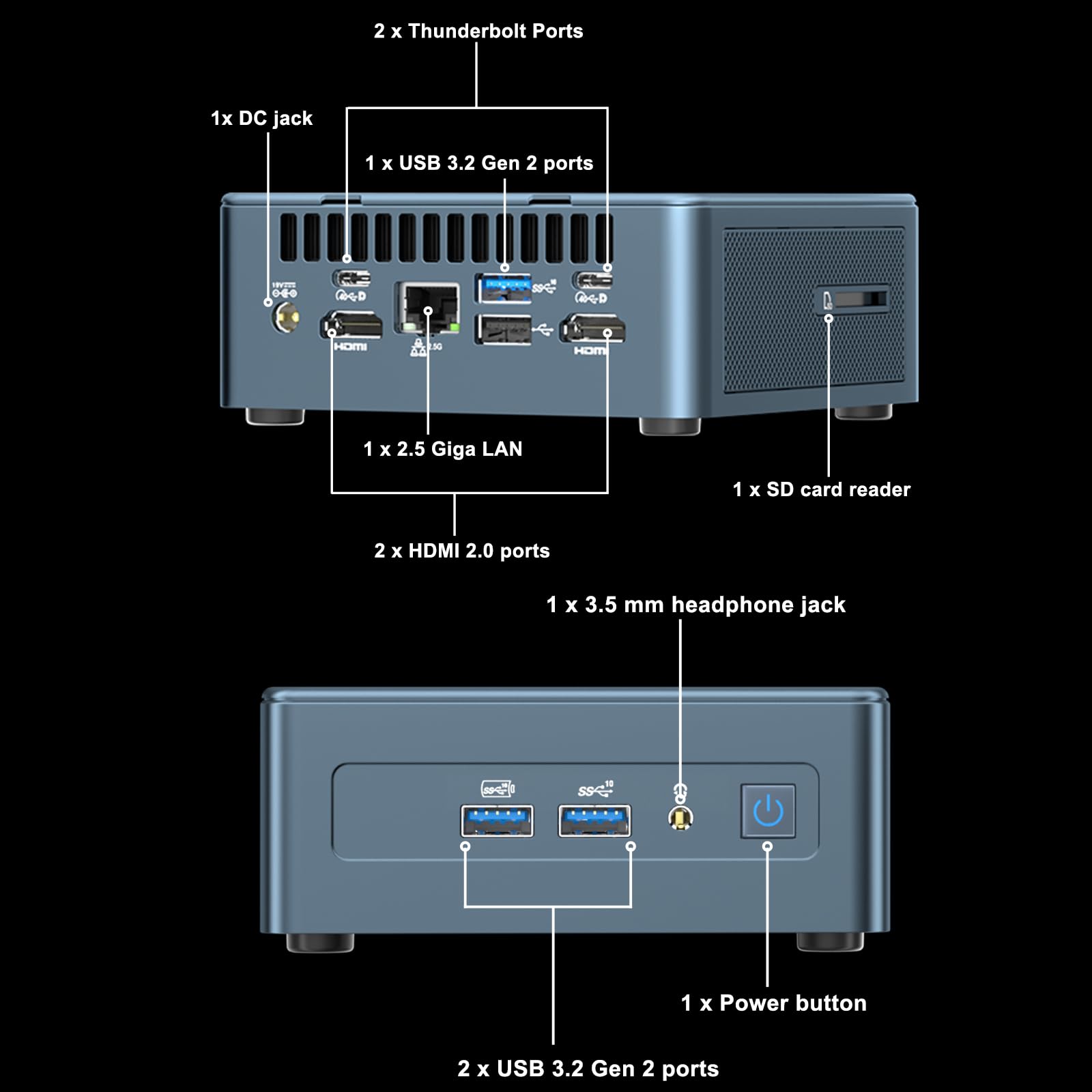 GEEKOM Mini PC Mini IT12, 12th Gen Intel i7-12650H NUC12 Mini Computers(10 Cores,16 Threads) 16GB DDR4/512GB PCIe Gen 4 SSD Windows 11 Pro Desktop PC Support Wi-Fi 6E/Bluetooth 5.2/USB 4.0/2.5G LAN/8K