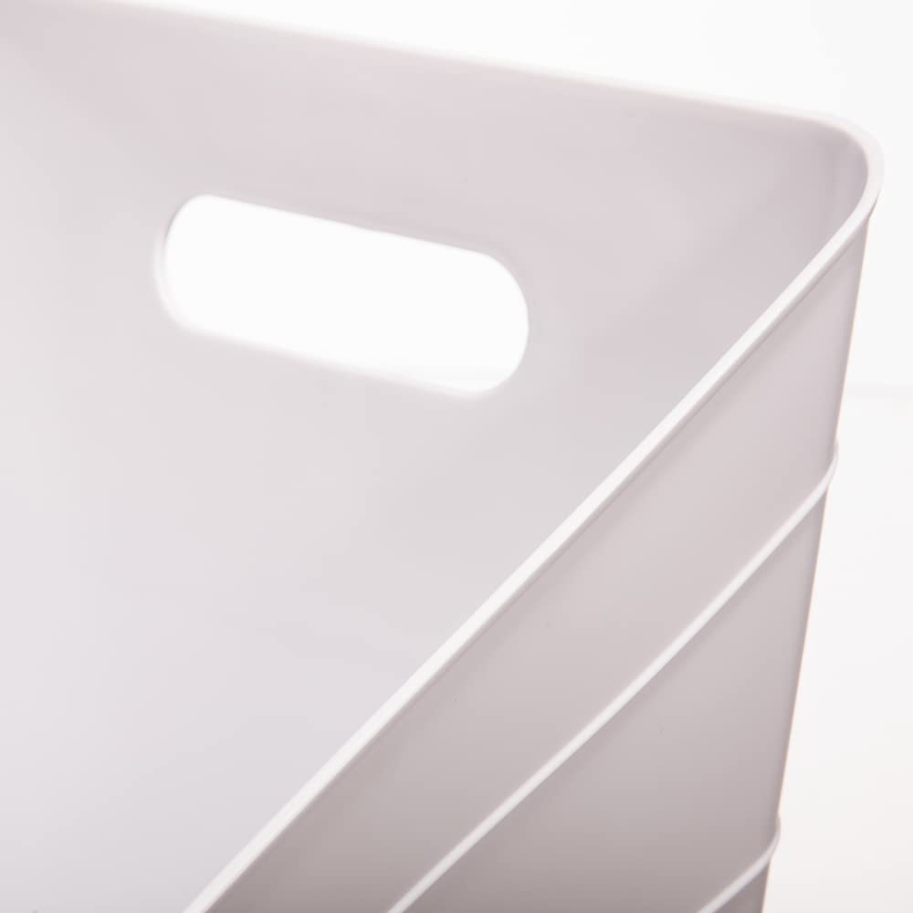 Starplast Medium Closet Bins 4-Pack – 12.3" x 12.1" x 10.7" BPA-Free, Flexible Polyethylene Storage Bins with Wide Openings, 1 Handle, and Sturdy Base for Home, Office, or Dorm – White