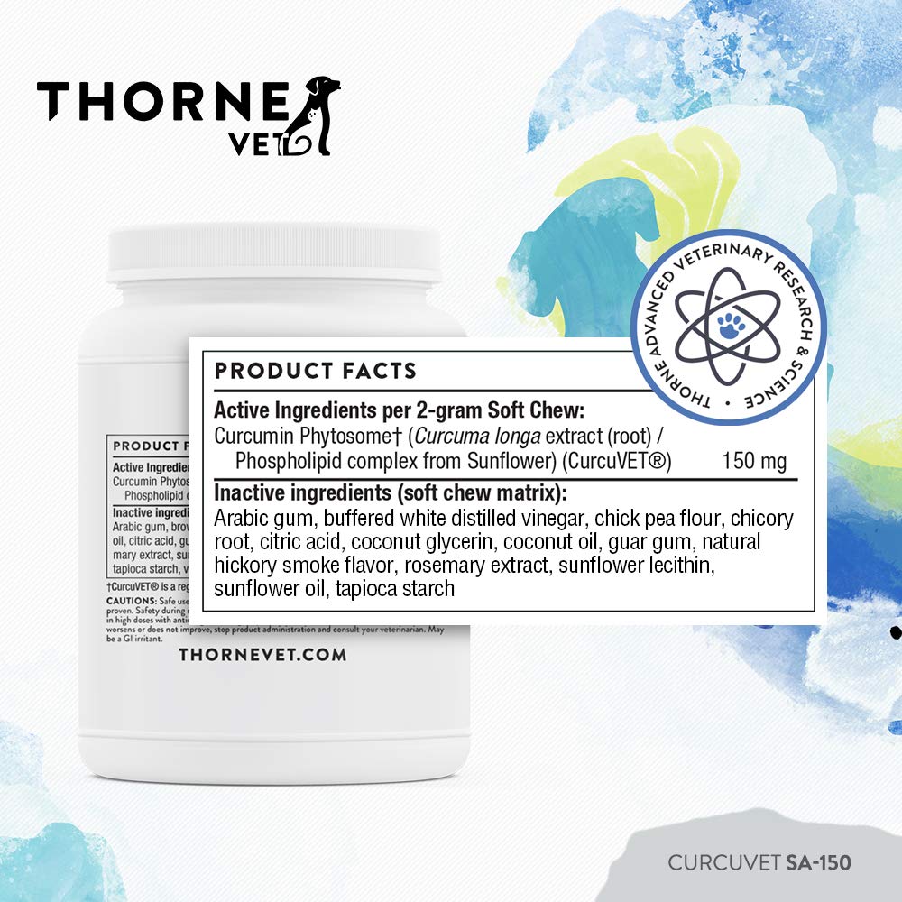 ThorneVET CurcuVET-SA150 β Joint, Muscle, Liver & GI Support for Medium & Large Dogs, 90 Soft Chews