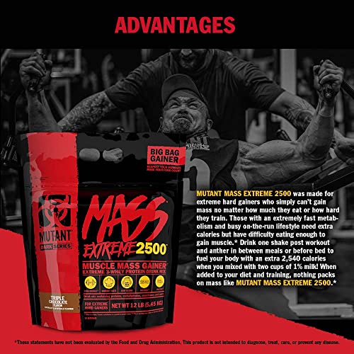 Mutant Mass Extreme Gainer 6lb Triple Chocolate and Creakong CX8 249 g Bundle