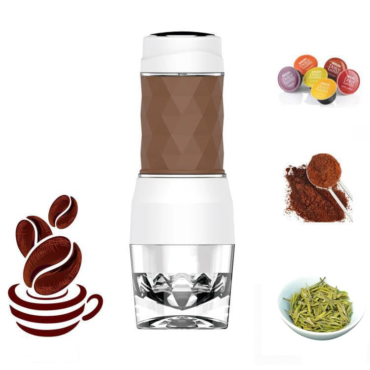 ShareforU Mini Espresso Coffee Maker, Fast Coffee Brewer, Portable Espresso Machine,3 in 1 manual piston expresso machine for ground coffee and NS Capsules and DG capsules,good grip