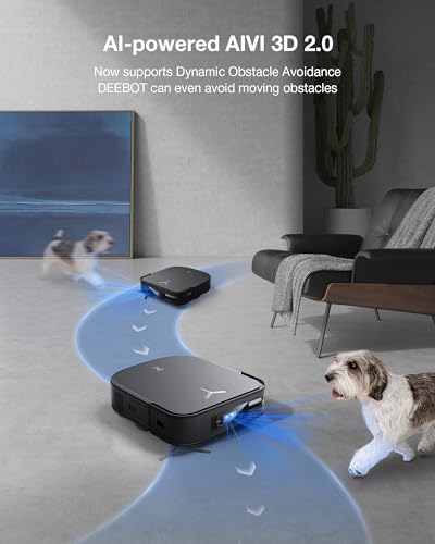 ECOVACS DEEBOT X2 Omni Robot Vacuum and Mop, 8000Pa Suction, 15mm Lift, Omni Station with Hot Water Mop Washing, Self-Emptying, Hot Air Drying, Auto-Refill, Obstacle Avoidance,Black