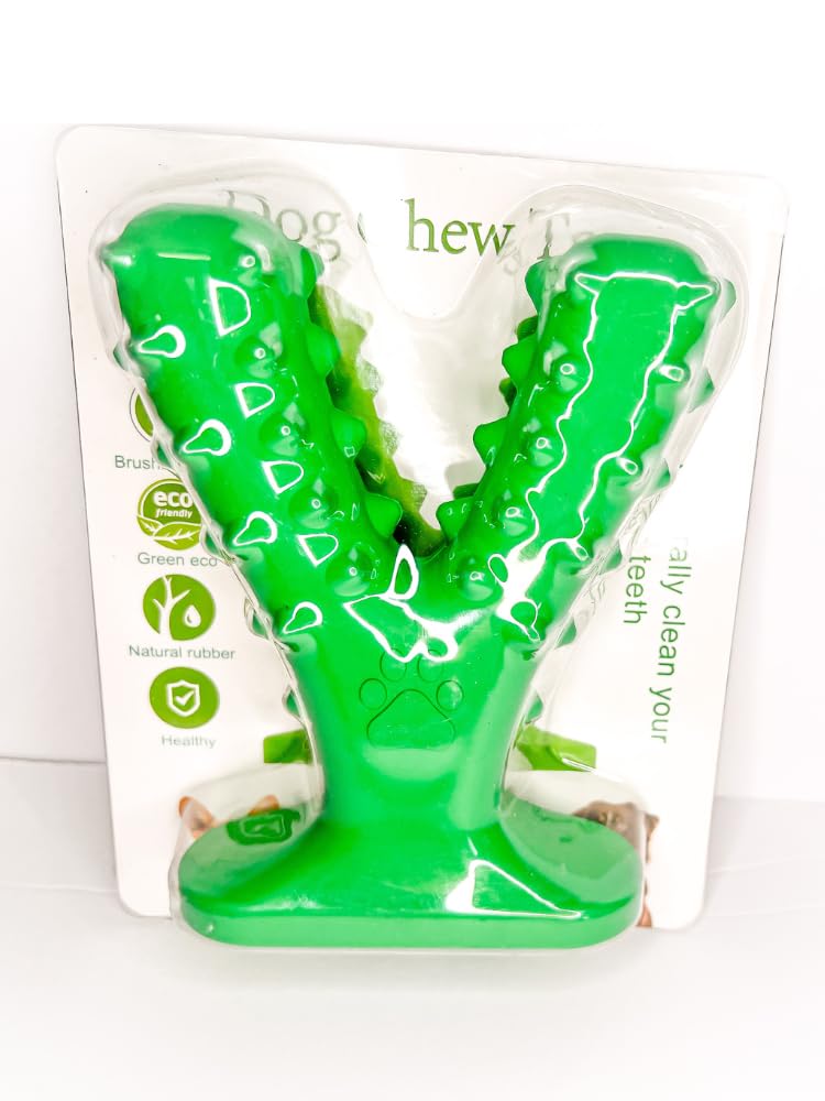 SINCREX USA Dog Toothbrush Dental Chew Cactus Toy - Teeth Cleaning, Teething Aid - Soft, Flexible, and Durable Rubber Toy for Medium and Small Breeds