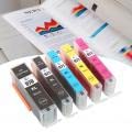 Hilitand Multi Colors Ink Cartridge Replacement Inkjet Cartridge for Office Printing Photos, Test Papers and Documents (BK BK C M Y 5 Colors)