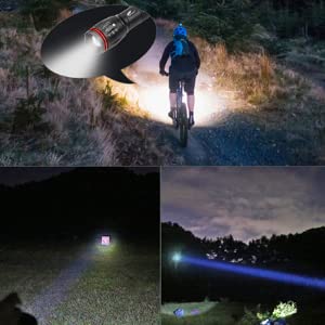 HAUSBELL LED Flashlight 2Pack High Lumens,Bright, Zoomable, Waterproof, Powerful, Emergency Tactical A100 LED Flashlights for Home and 5 Modes, Flashlight for Camping Gear、Hiking、Walking(2Pack)