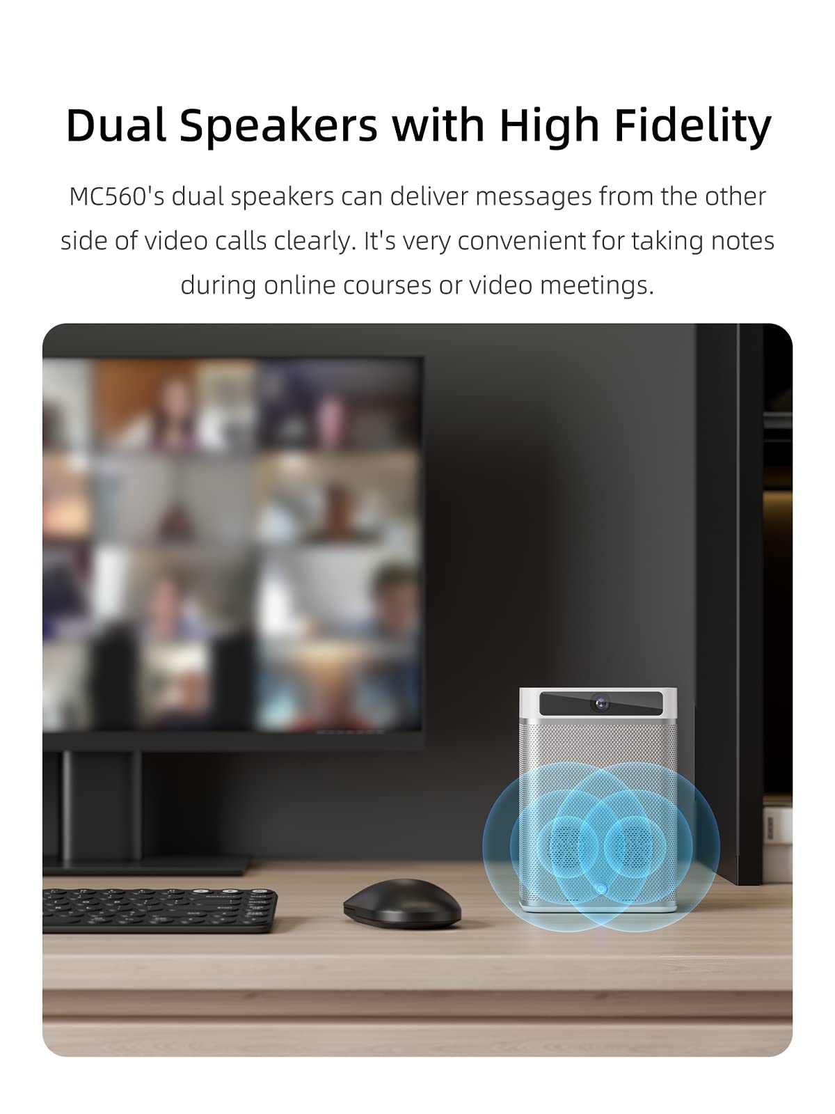 MINISFORUM MC560 Mini PC AMD Ryzen 5 5625U 6C/12T Office Desktop Computer, DDR4 32G RAM+512G PCIe SSD, HDMI/USB-C 4K@60Hz Output with QHD Camera, Dual Speaker and Dual Mic Micro PC