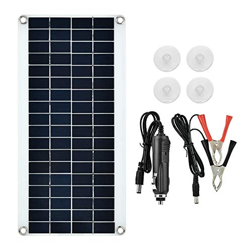Jadpes 20W Flexible Polycrystalline Solar Panel, 20W New Flexible Polycrystalline Solar Panel Charger Outdoor Waterproof for RV, Homes, Boat | 12V Solar Panel 20W RV