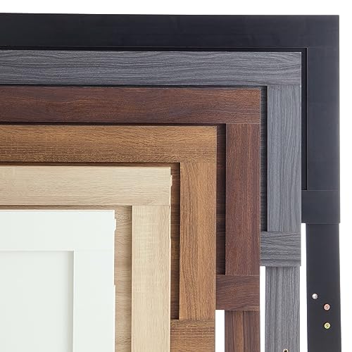Edenbrook Delta Bed Frame, Burnt Driftwood with 10 Inch Gel Infused Memory Foam Mattress, Queen
