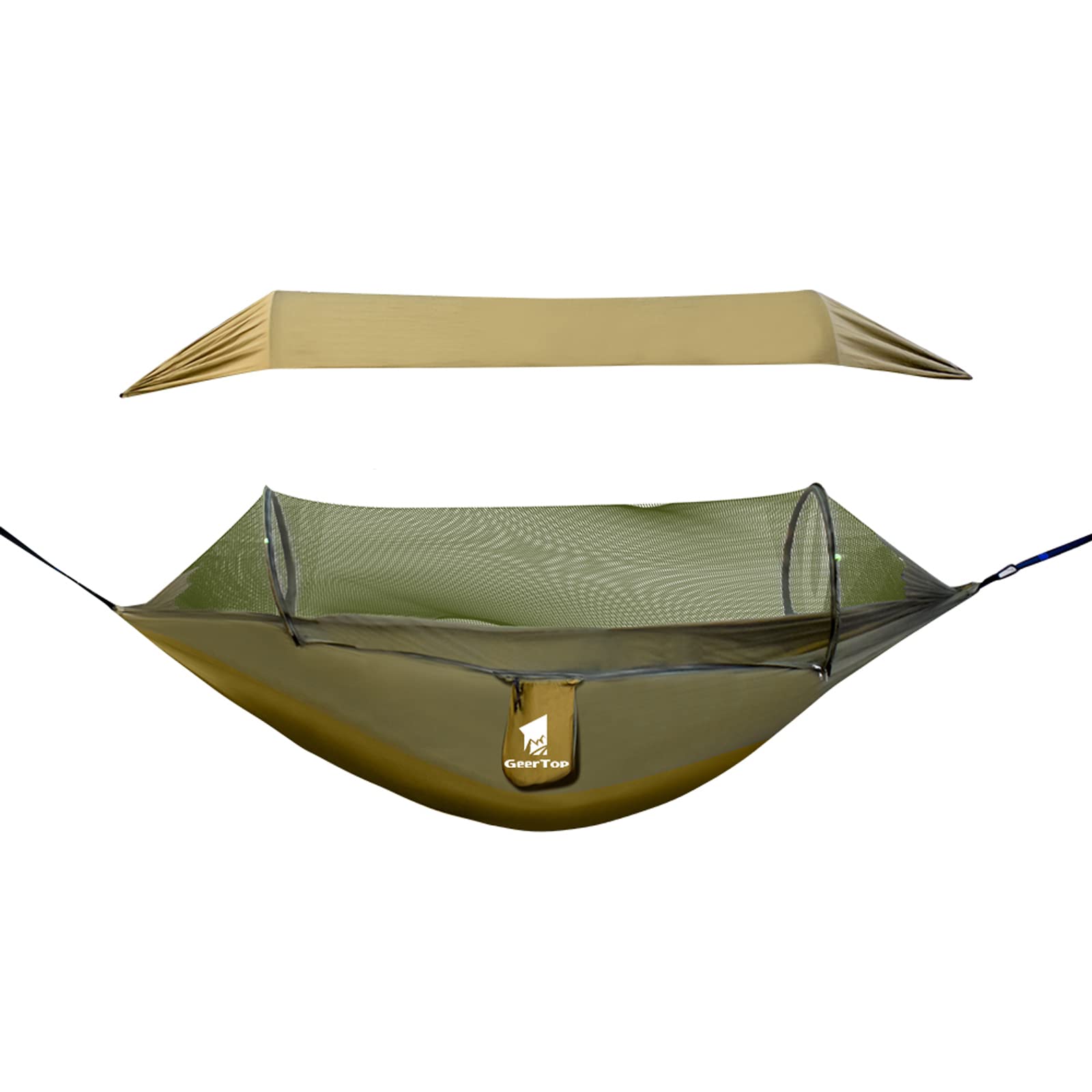 GEERTOP Portable Camping Hammock with Net Lightweight Backpacking Hammock with Tree Straps for Outdoor Camp, Hiking, Beach, Backyard