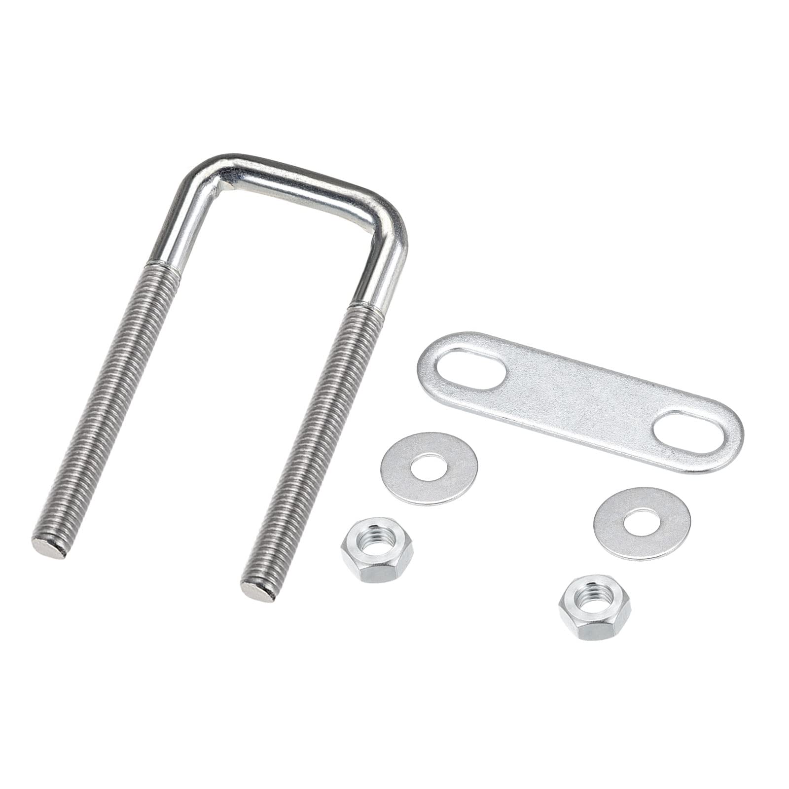 METALLIXITY U Bolts (M6x20x50mm), Square U Bolt Carbon Steel with Accessories - for Construction, Pipe
