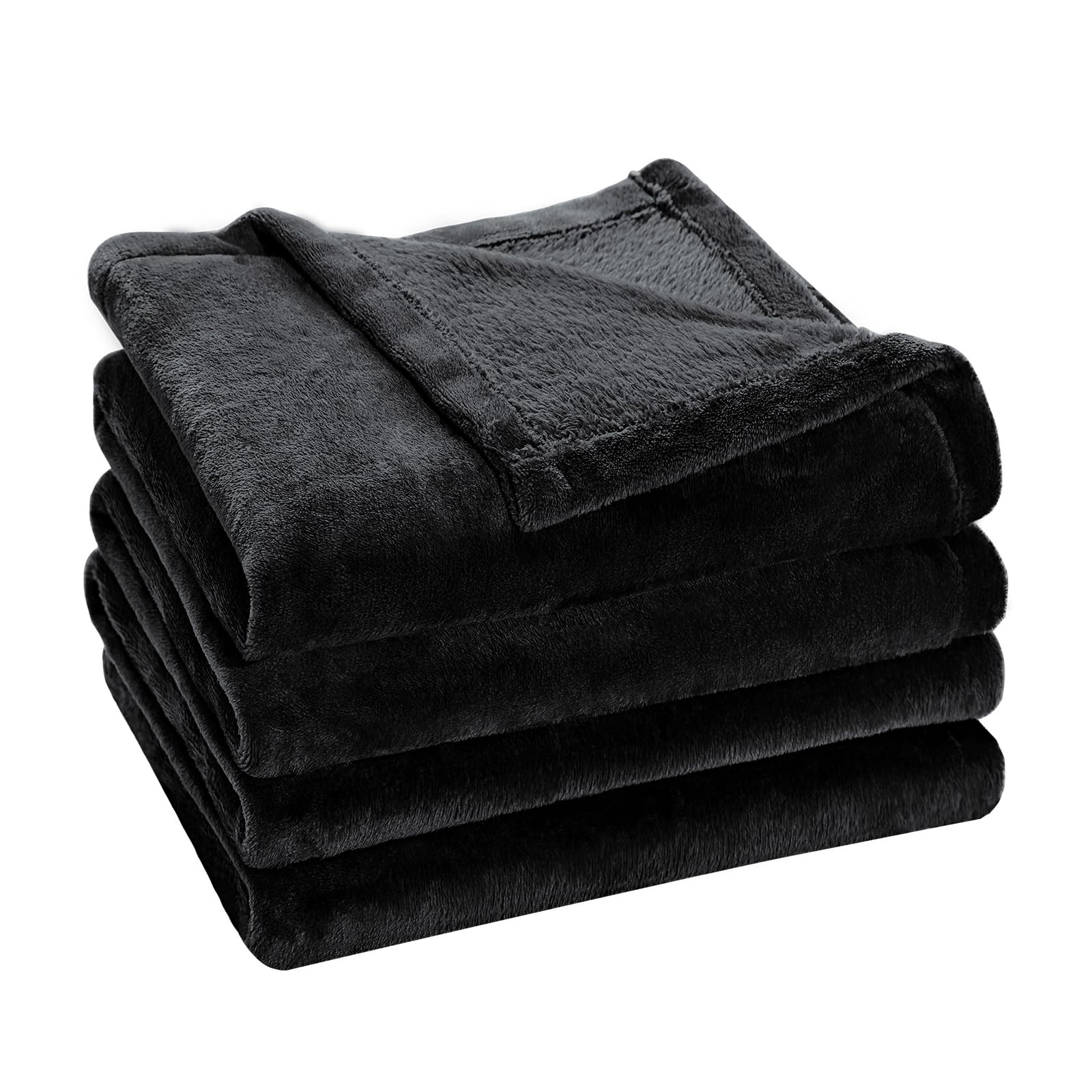 Fleece Blanket Queen Size White Bed Blanket for Couch, Bed, Camping, Travel-Plush Cozy Fuzzy Blanket 90"x90",Super Soft & Warm Blankets for All Season