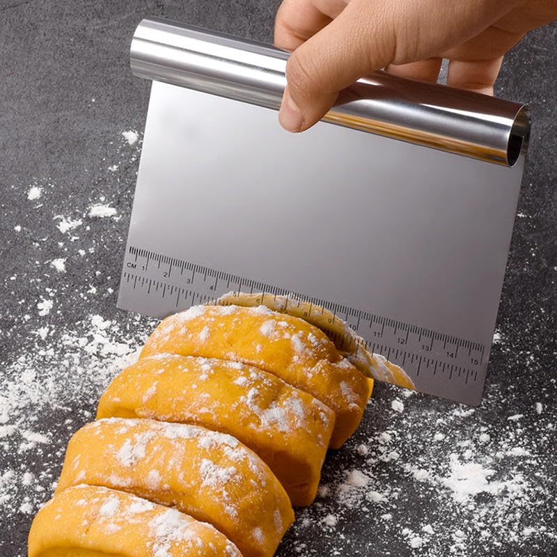 ISZW Dough Blender Pastry Cutter Set, Pastry Cutter Pastry Scraper Set, Stainless Steel Dough Pastry Scraper/Cutter/Chopper, Multipurpose Pizza/Biscuits/Dough Cutter, Professional Baking Dough Tools