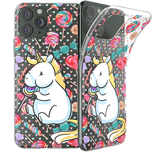 Toik Slim TPU Case for Apple iPhone 11 Pro Xs Max Xr 10 X 8 Plus 7 6s 5s SE Cover Unicorn Protective Cute Print Women Girls Funny Lightweight Clear Sweets Flexible Silicone Gift Design Chubby