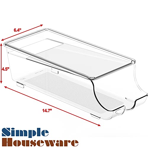 Simple Houseware 2-Pack Front-Loading Beverage Soda Can Organizer Dispenser, Clear