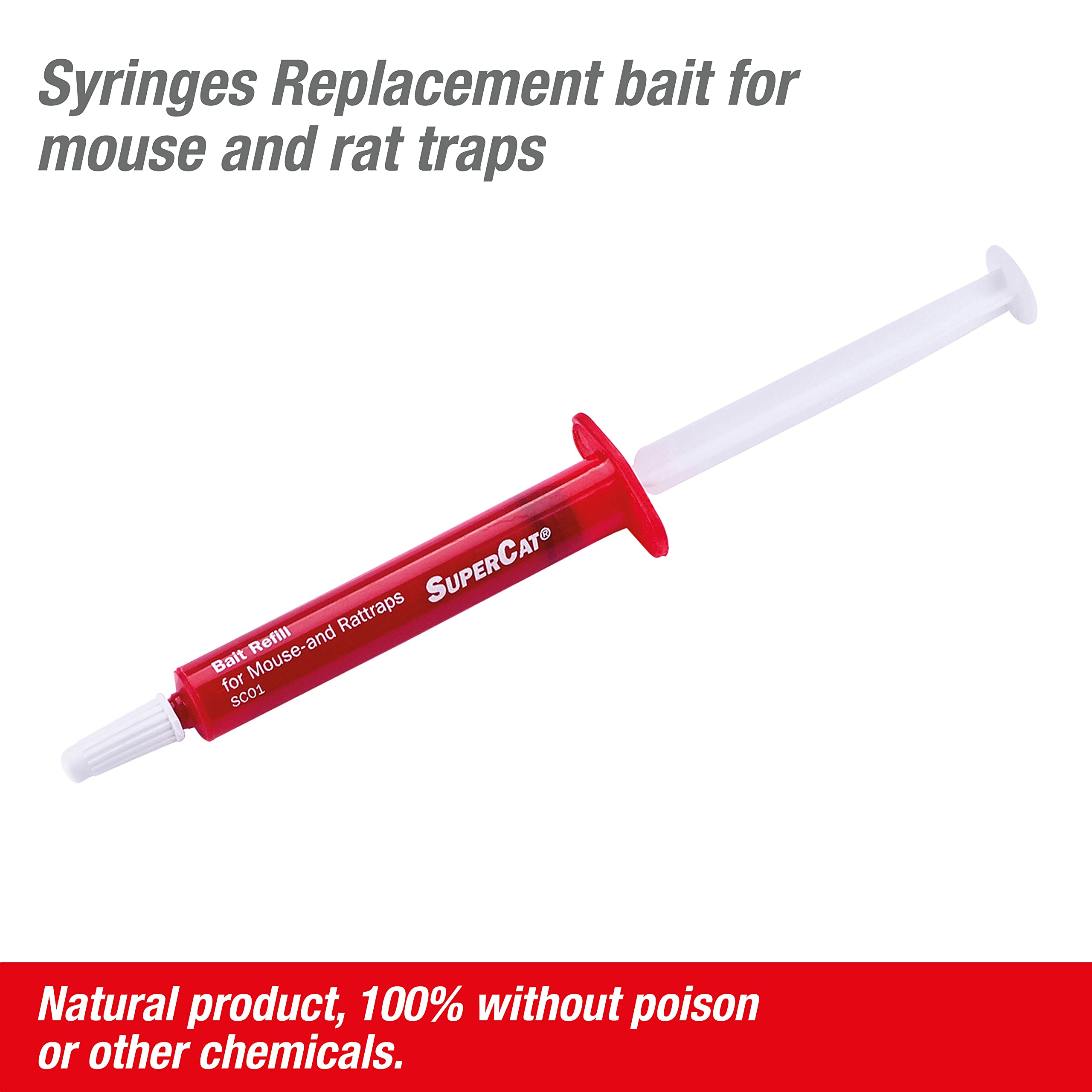 SWISSINNO Mouse and Rat Trap Bait Syringes - Replacement System - Bait for Rodent - Attracts Mice and Rats - Pests Attractant - Peanut Butter - Pest Control Safe for Children and Pets. Set of 2