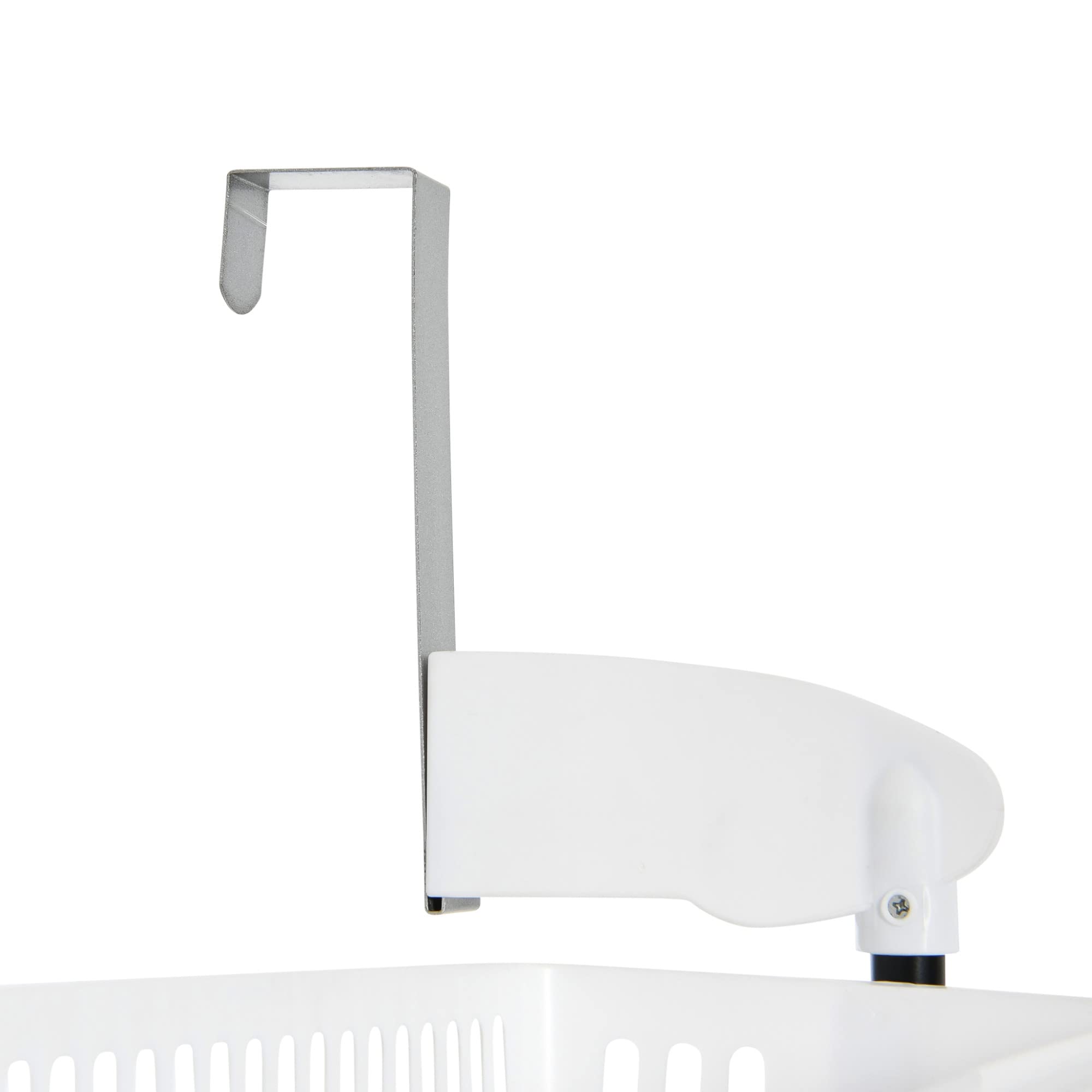 Household Essentials Household Essentials Over the Door Basket Storage Rack, White and Black