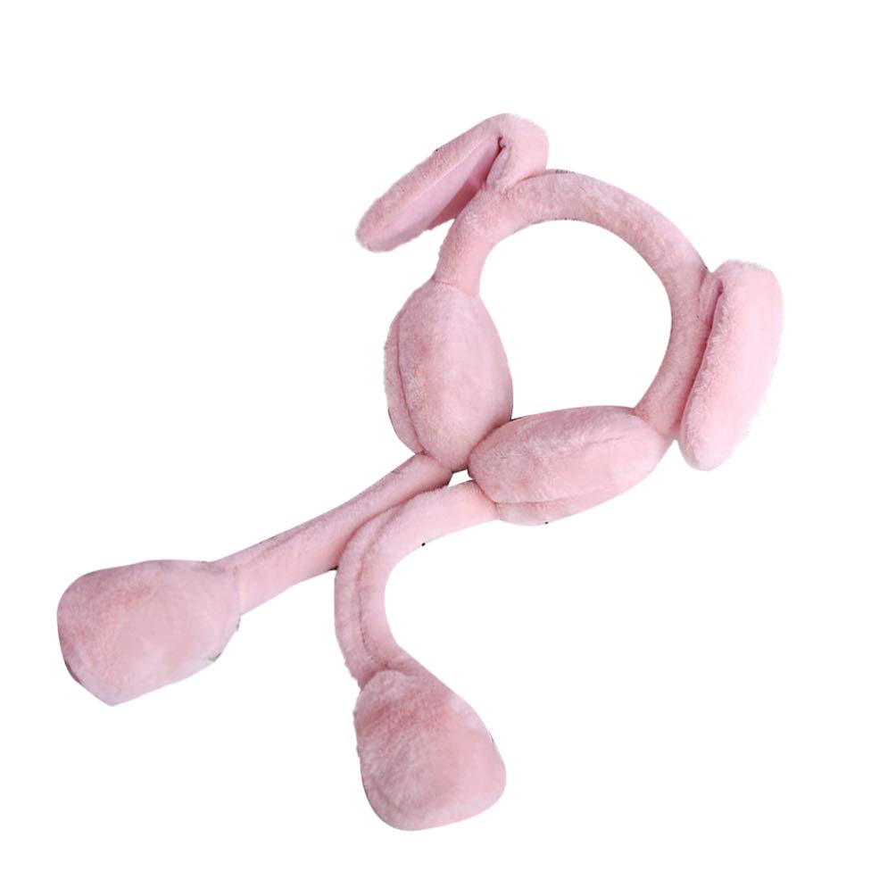 generic Rabbit Ear Earmuffs Easter Rabbit Ear Headbands Winter Ear Warmers for Women Girls Pink QT7301733AYUT