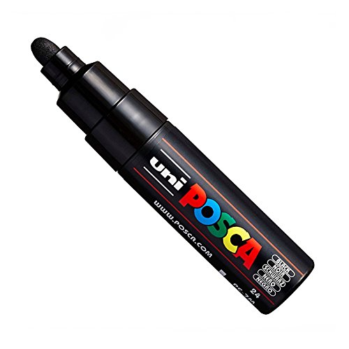 Uni Posca PC-7M Marker Art Pen - Large Ball Tip 4, 5-5.5mm - 15 Colours Black