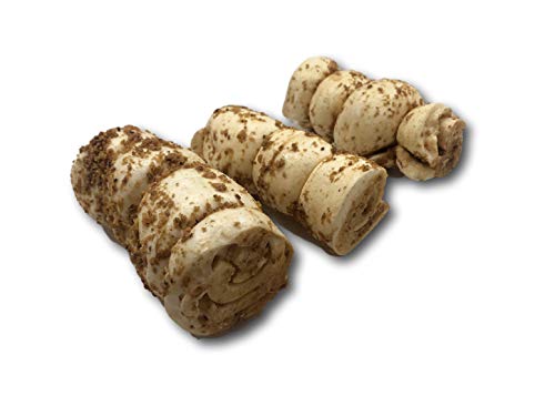 Top Dog Chews – 6” Buffalo Beef Cheek Rolls with Bully Dust Sprinkles, 5 Pack, Long Lasting Dog Bones for Aggressive Chewers, Rawhide Free Dog Treats