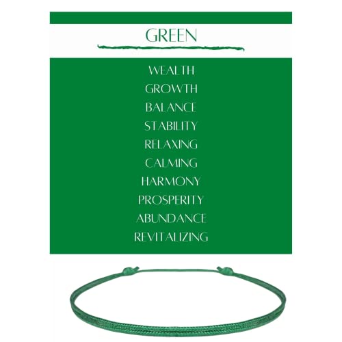 Green Bracelet for Men String - Adjustable Bracelet for Women - Unisex Adult Waterproof Nylon Cord Surfer Wealth Abundance Mental Health Awareness