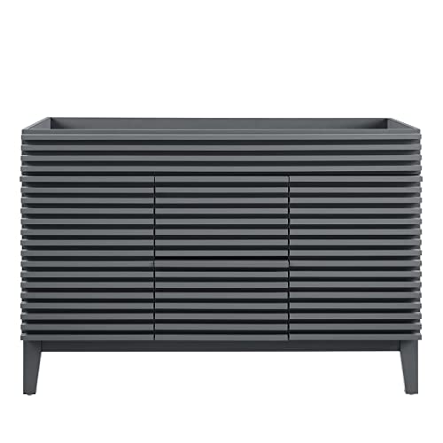 Modway Render 48" Double Sink Compatible (Not Included) Bathroom Vanity Cabinet in Gray