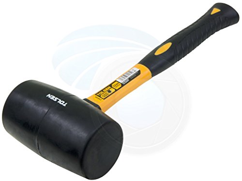 Large Rubber Mallet 32oz 900g Hammer Fiberglass Rubberized Handle Grip