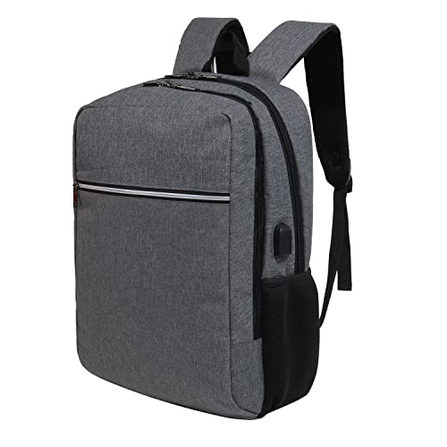TITILT Laptop Backpack for Men Women, Travel Business Backpack with USB Charging Port and Anti Theft Pocket, Fits 17 Inch Laptop,Grey