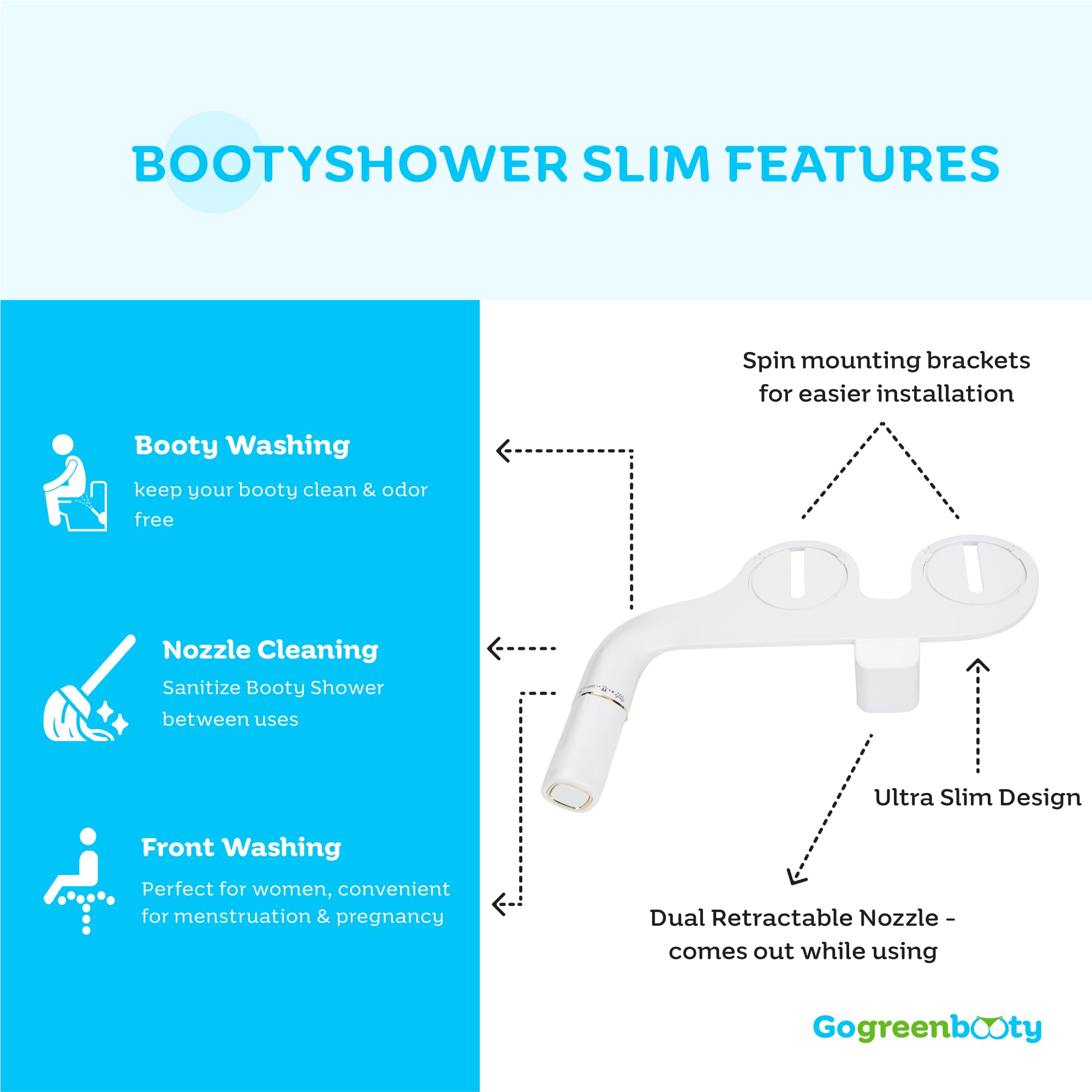 Slim Bidet. Say no to the endless wiping. Upgraded Includes all you need. Ships from a small USA business!