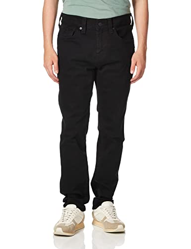 True Religion Men's Rocco Skinny Fit Jean with Back Flap Pockets, Body Rinse Black, 32W X 32L