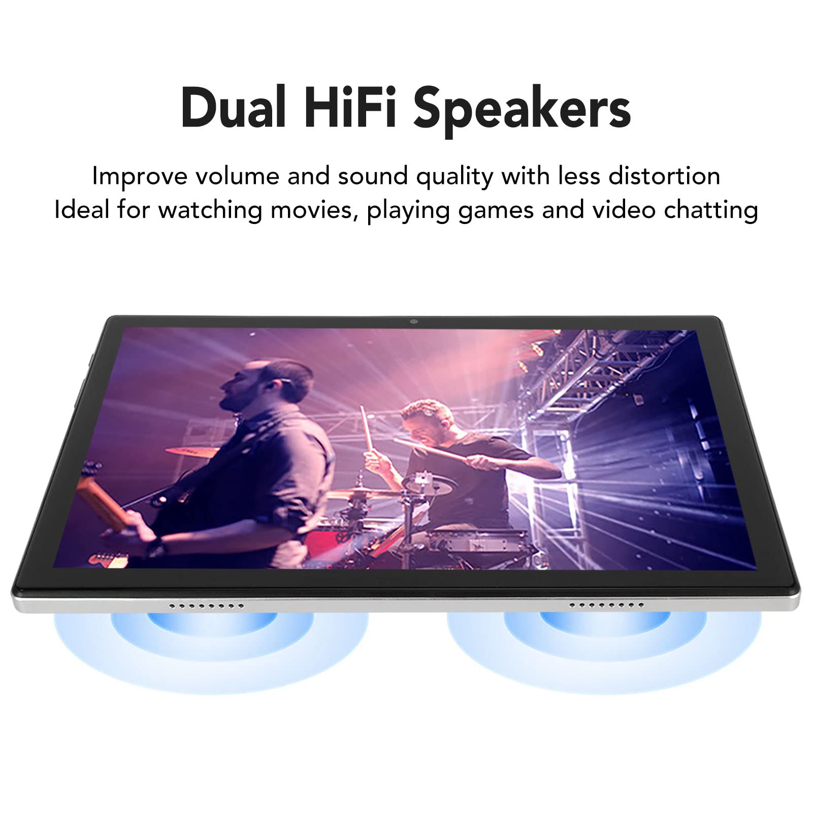 GOWENIC 10.1inch FHD Screen Tablet, 6GB RAM 128GB ROM, 5G WiFi, Fast Charging, 2-in-1Keyboard Case & Support Stand with12.0 (US Plug)